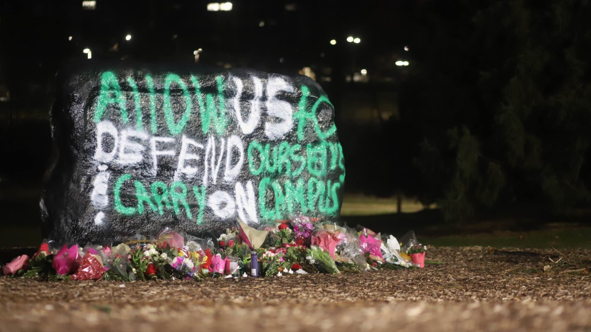 MSU's The Rock repainted with pro-gun message | wzzm13.com