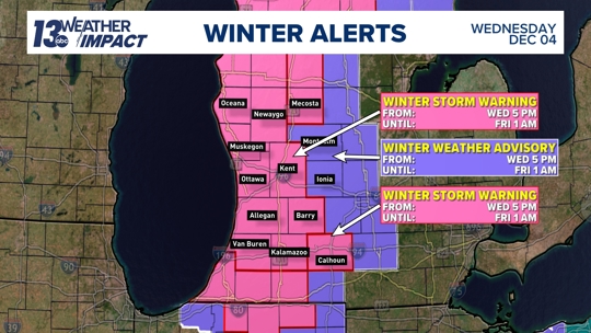 WINTER STORM WARNING | West Michigan snow storm totals, impacts | wzzm13.com