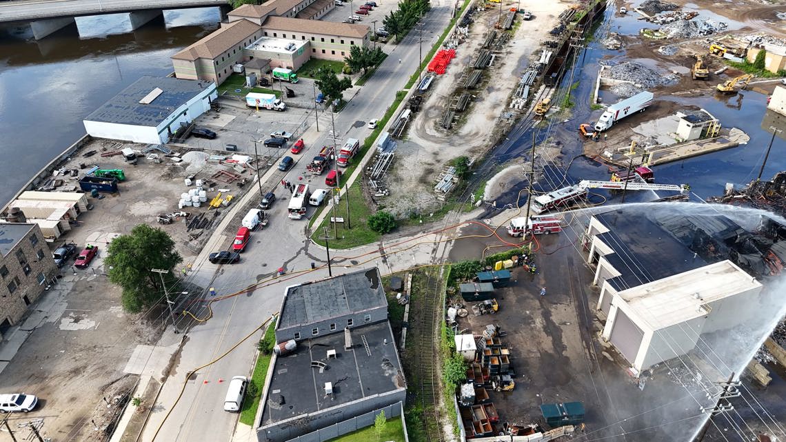 Overnight blaze at PADNOS Recycling Center caused by lightning | wzzm13.com