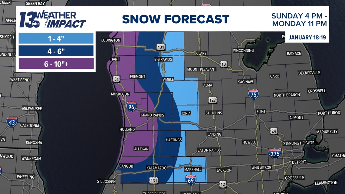 WINTER STORM WARNING | Tracking lake-effect snow in West Michigan ...