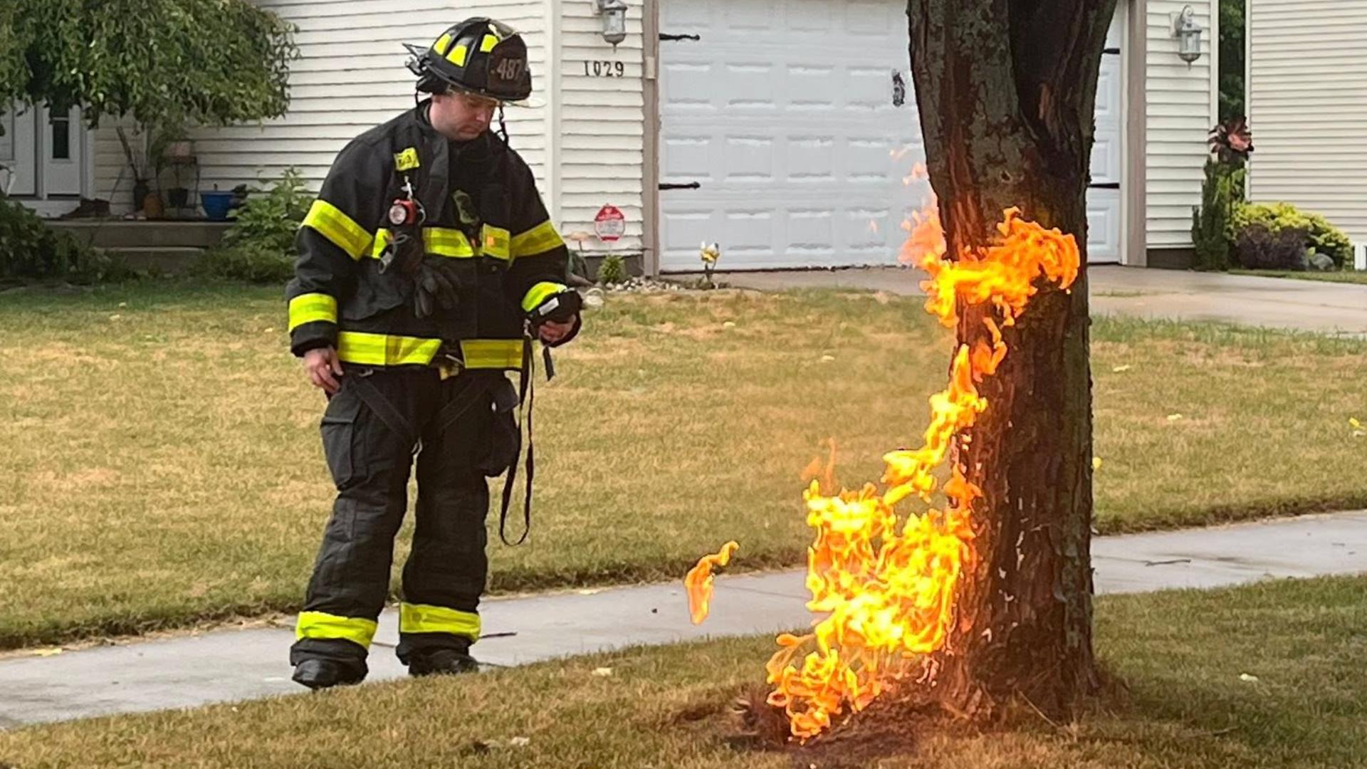 Walker firefighters extinguish blaze from lightning strike | wzzm13.com