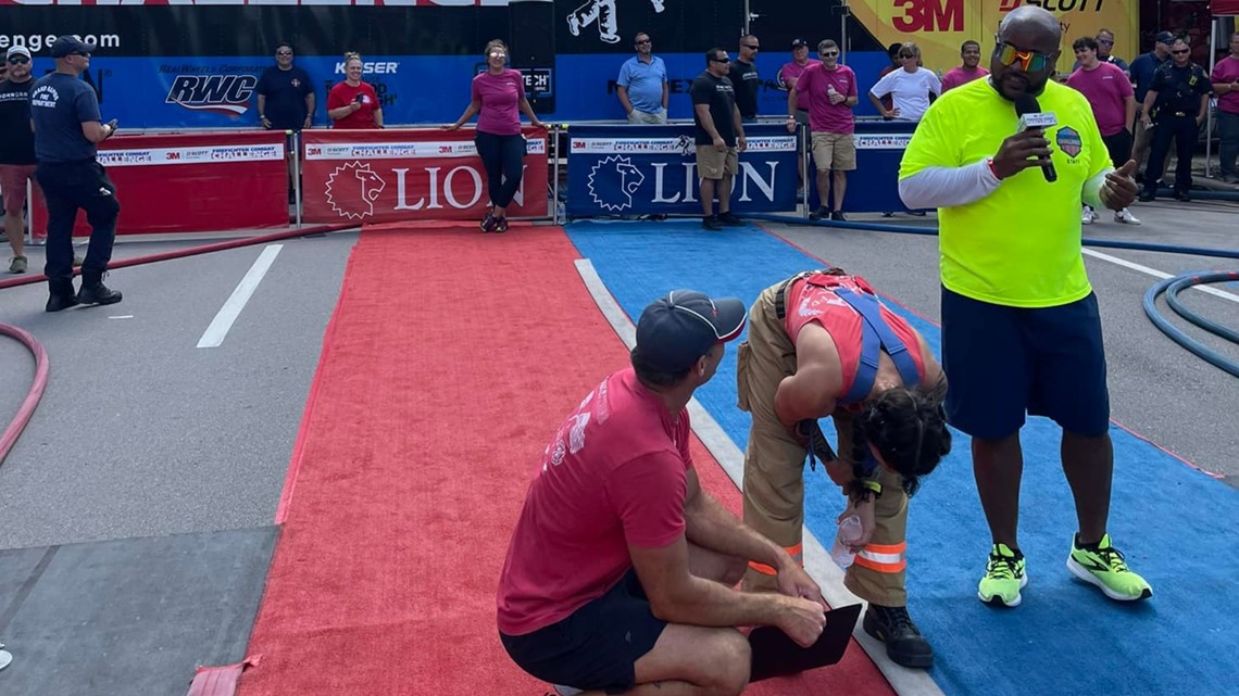 Grand Rapids woman sets Michigan firefighter challenge record | wzzm13.com
