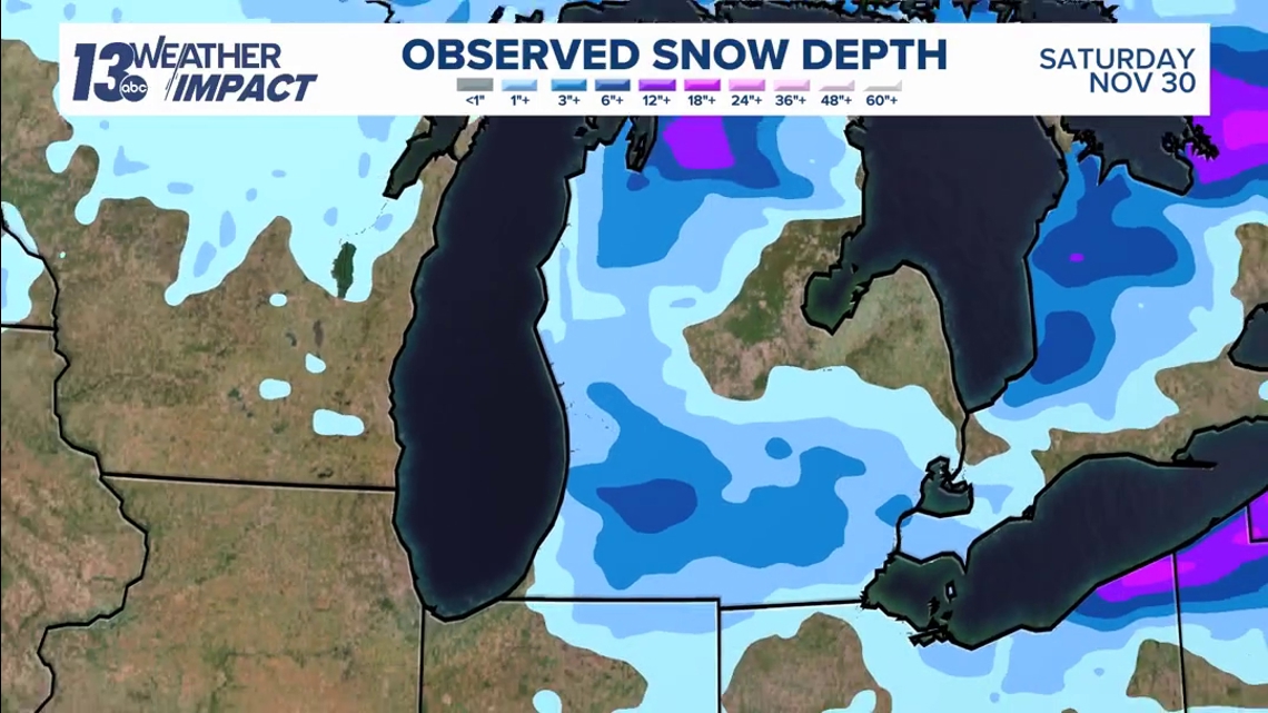 Lake-effect snow totals in Michigan smash records | wzzm13.com