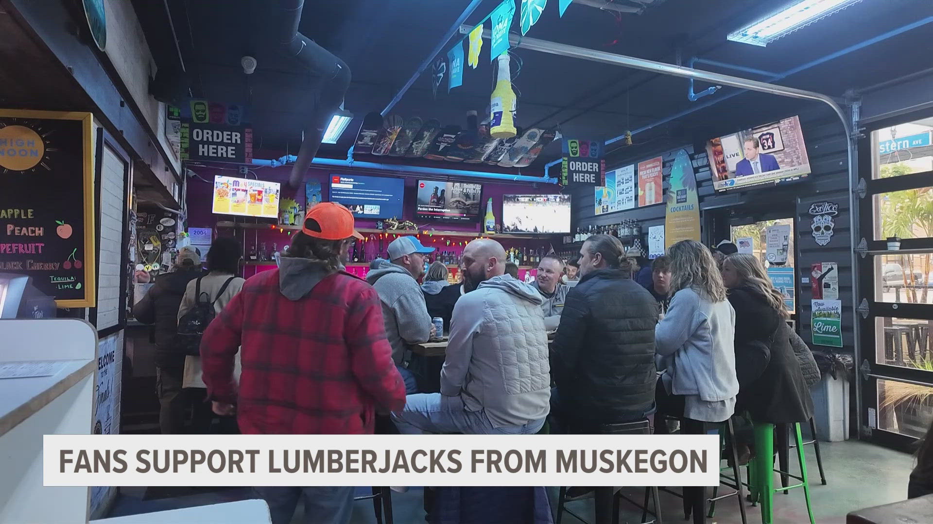 Muskegon Lumberjacks fans celebrate Clark Cup win at watch party ...