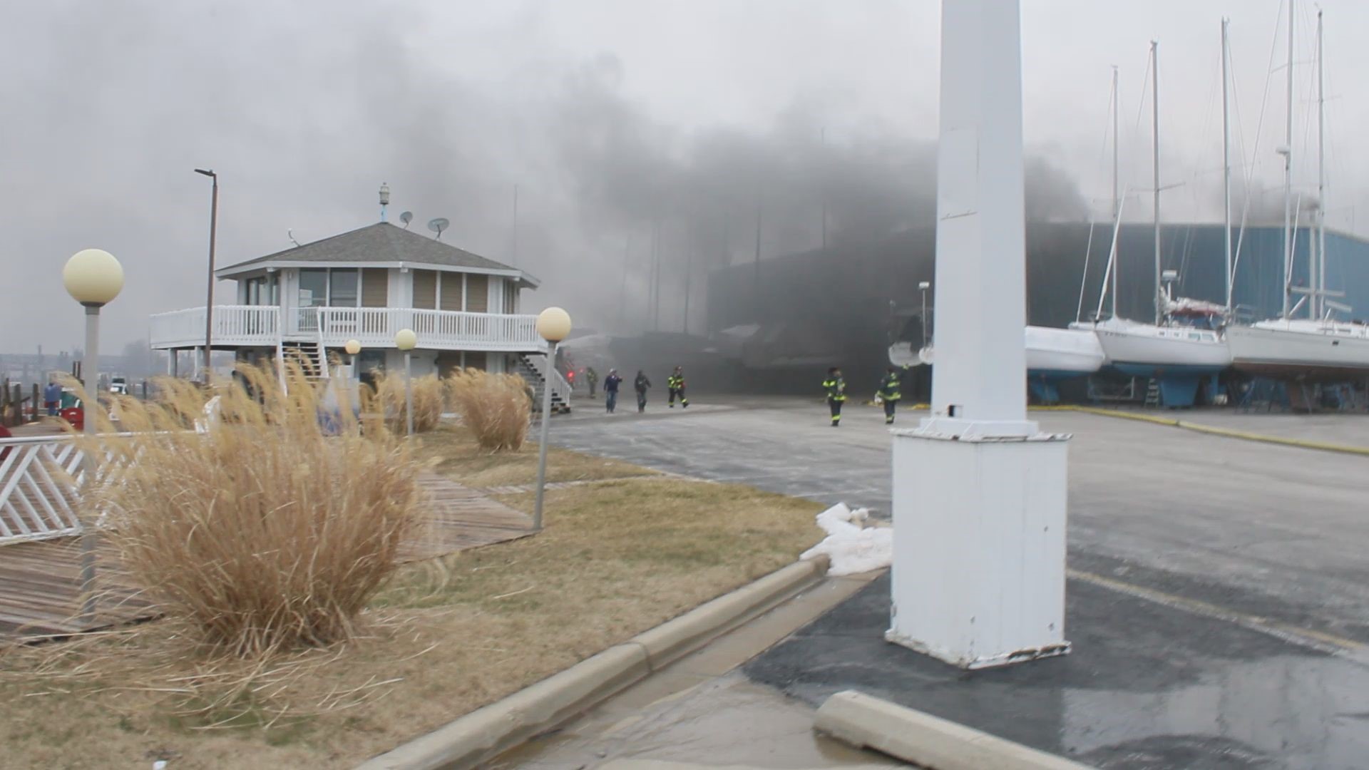 Fire damages boats stored at Safe Harbor Great Lakes Marina | wzzm13.com