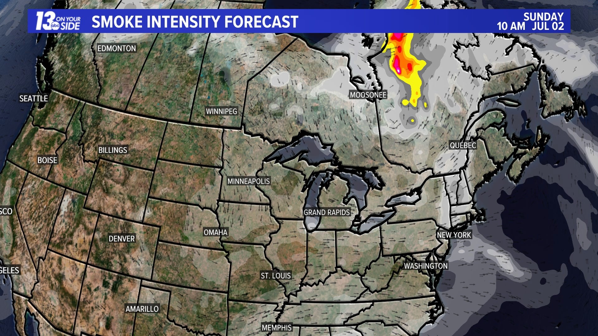 Where are the wildfires creating smoky skies in West Michigan? | wzzm13.com