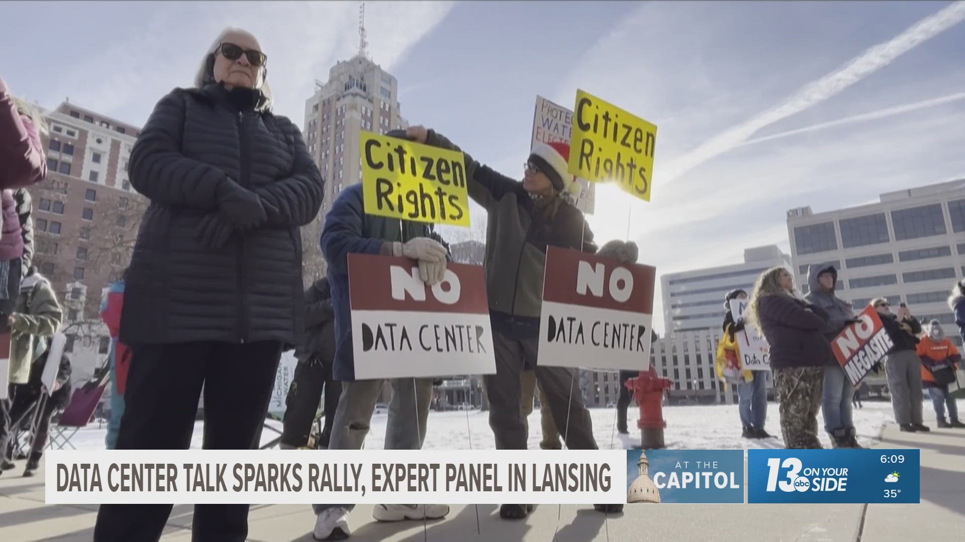 Data centers spark protest, expert panel at Michigan's Capitol | wzzm13.com