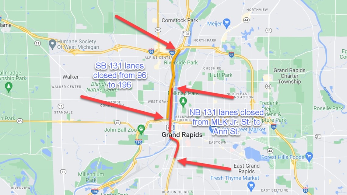 Lane closures, construction on US-131 through the weekend | wzzm13.com