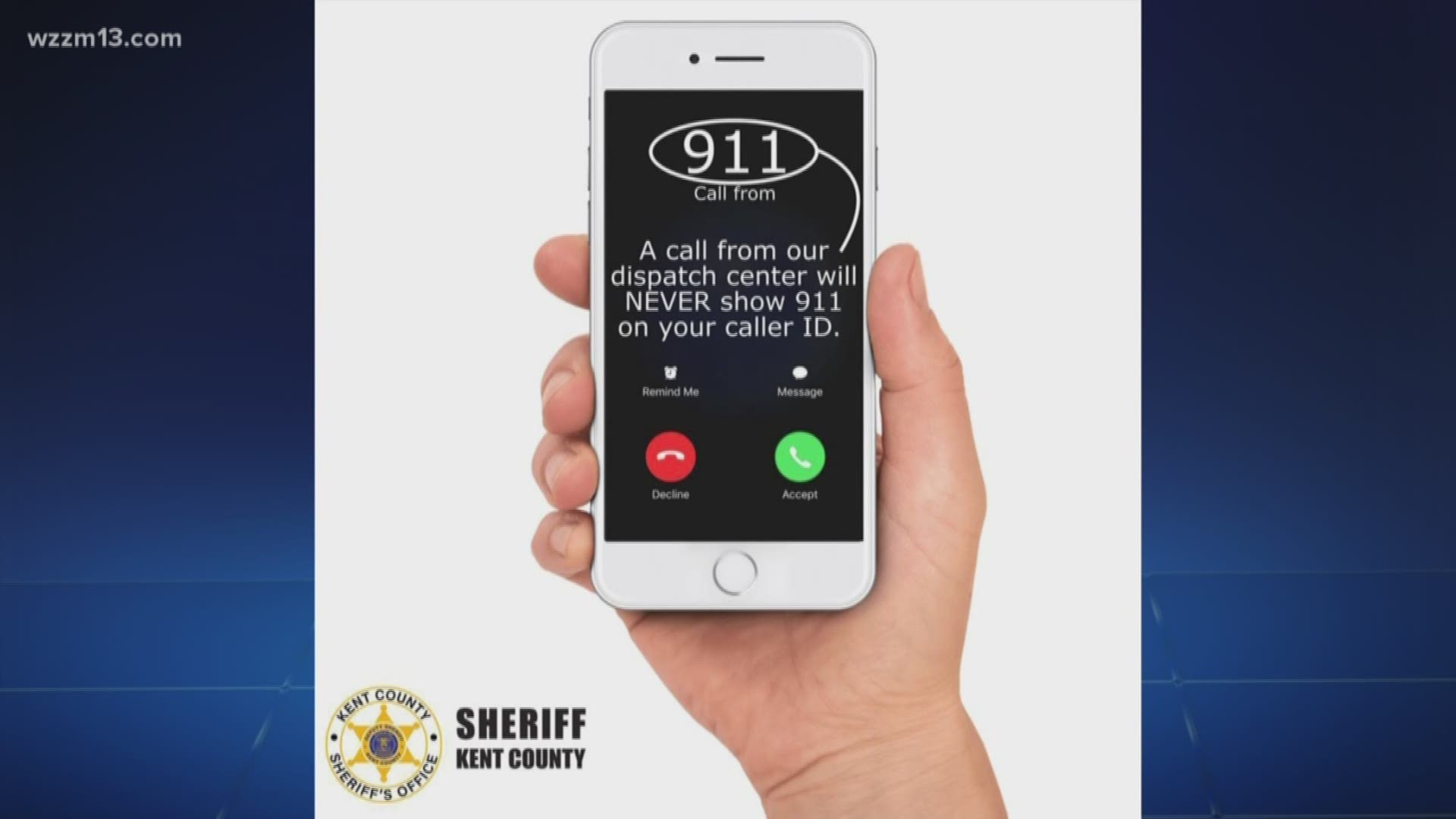 Kent County Sheriff's Office warns of 911 caller ID scam | wzzm13.com