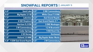 How much snow did West Michigan get? | List of snow totals | wzzm13.com