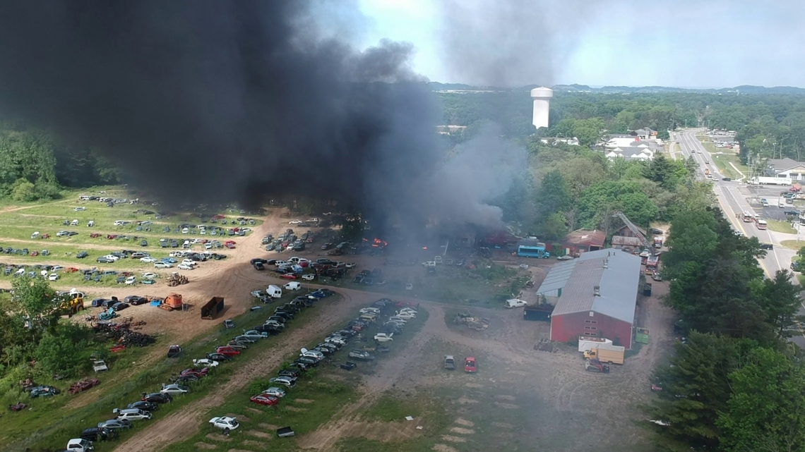 Crews extinguish fire at Spring Lake junk yard | wzzm13.com