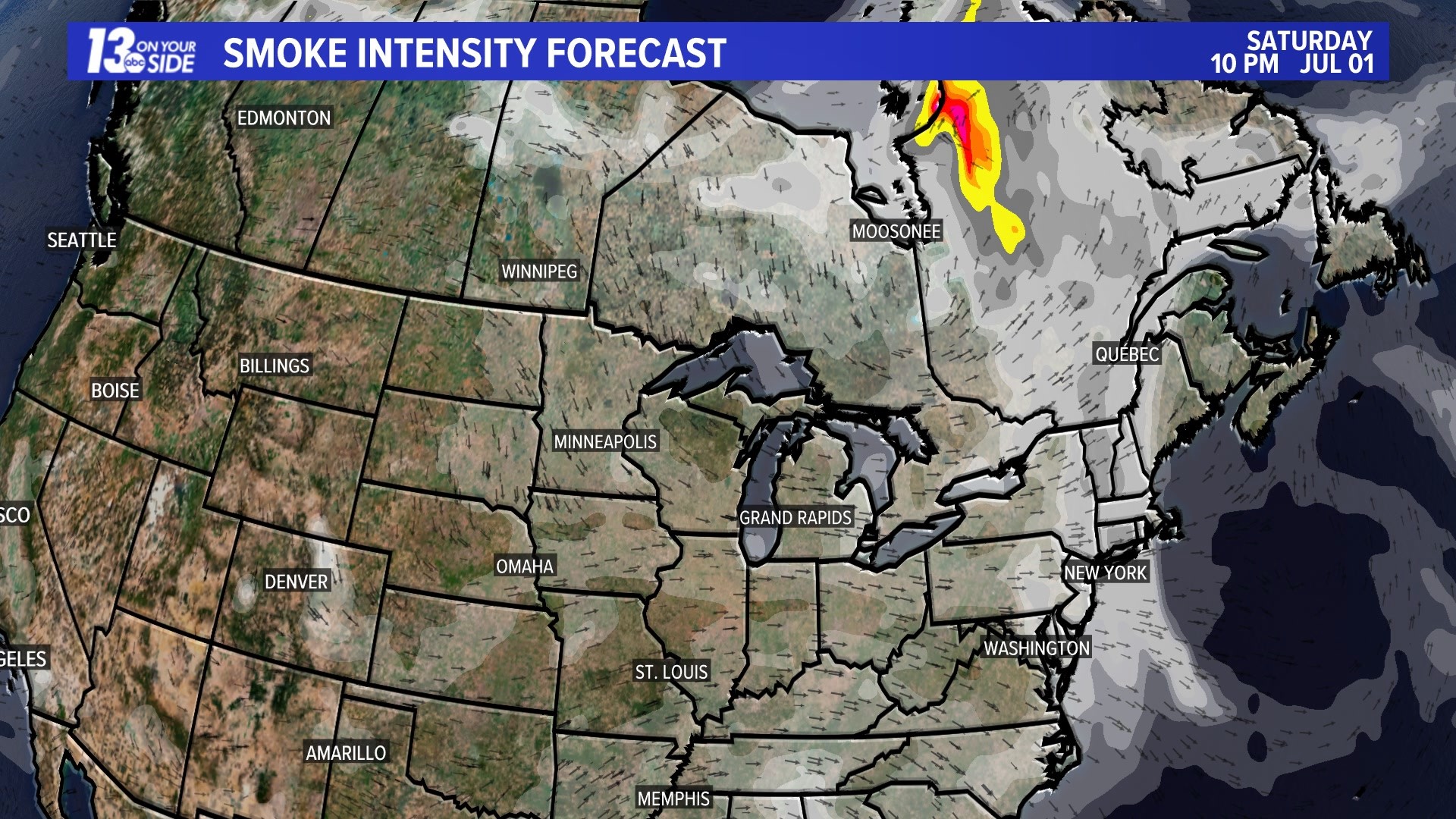 Where are the wildfires creating smoky skies in West Michigan? | wzzm13.com