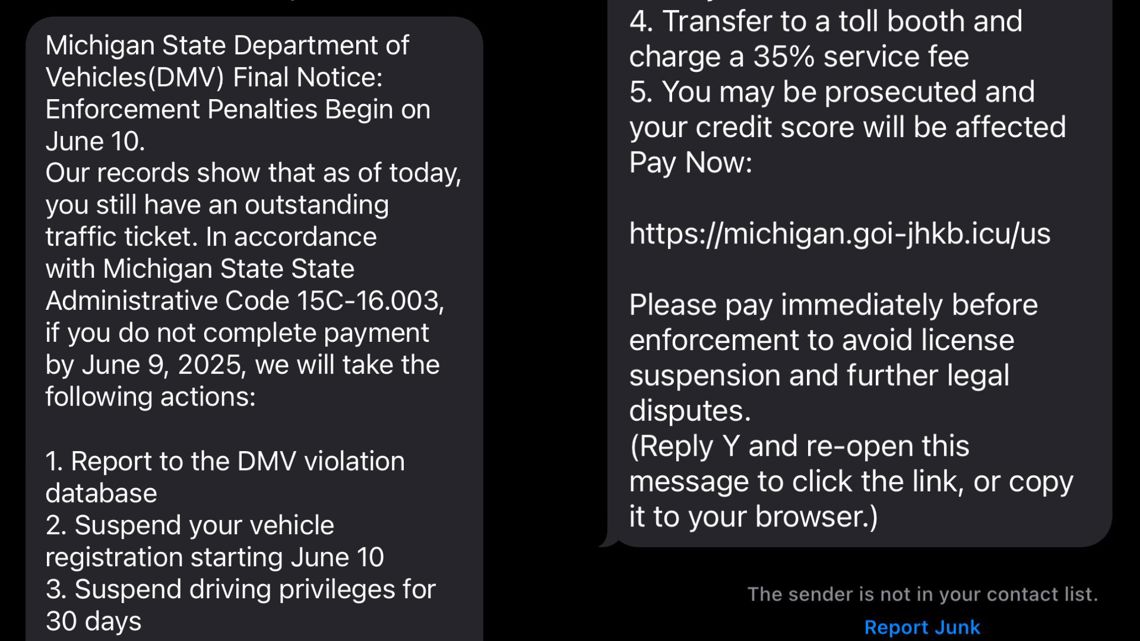 Montcalm sheriff warns against DMV text scams | wzzm13.com