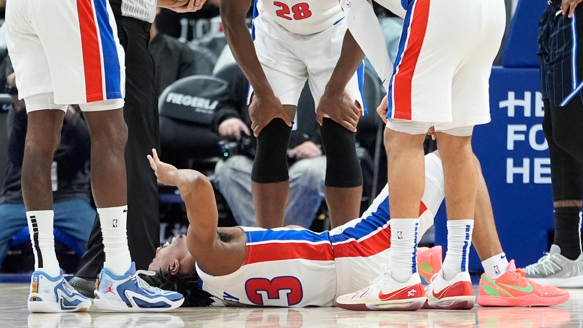 Pistons guard Jaden Ivey injures leg | wzzm13.com
