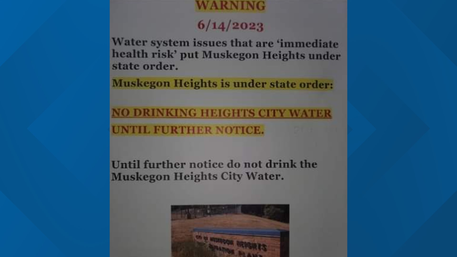 City officials say Muskegon Heights water is safe to drink | wzzm13.com