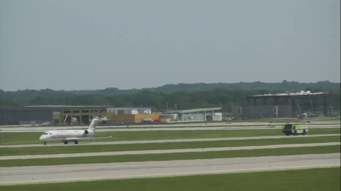 Flight met with emergency vehicles at Gerald R. Ford Airport | wzzm13.com