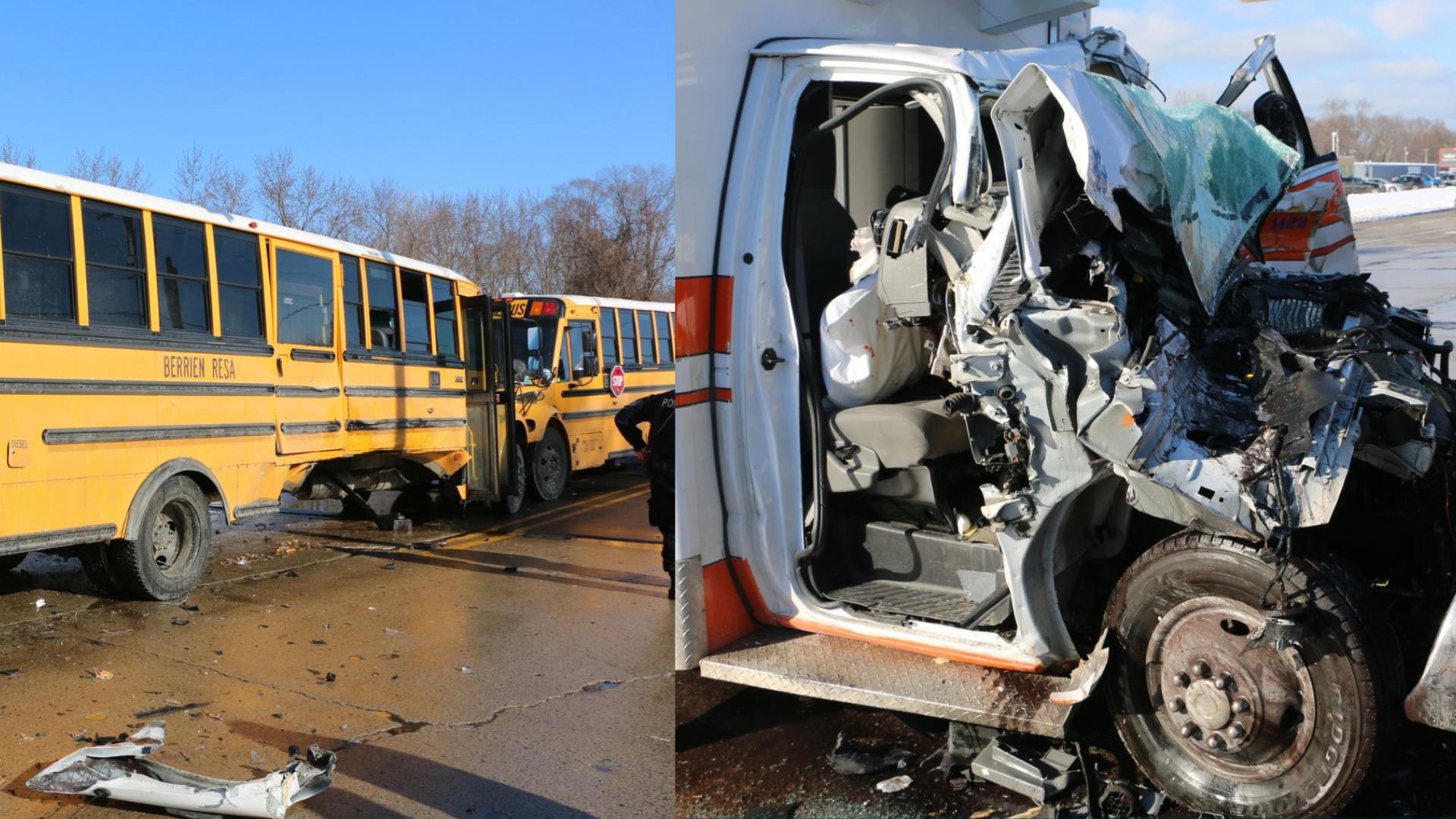2 school buses, ambulance crash in Berrien County, Michigan | wzzm13.com
