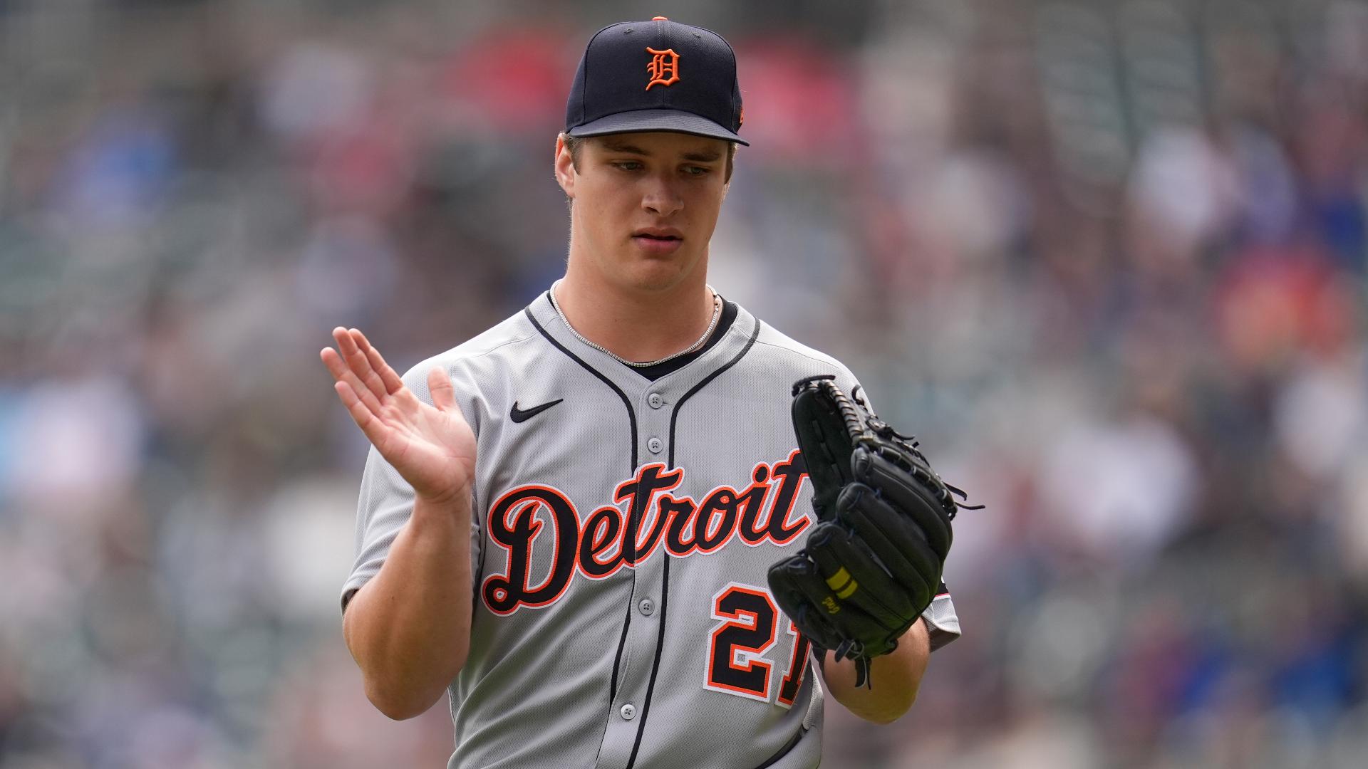 Top prospect Jackson Jobe earns 1st major league win as Tigers top ...