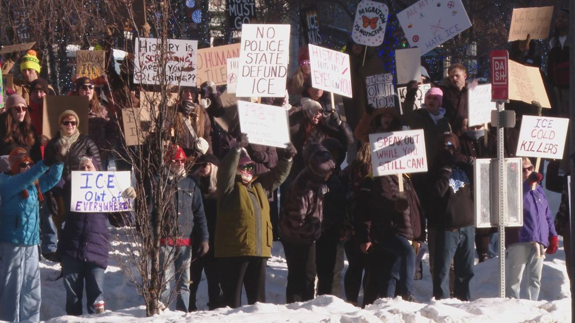 'ICE Out' protests continue in downtown Grand Rapids | wzzm13.com