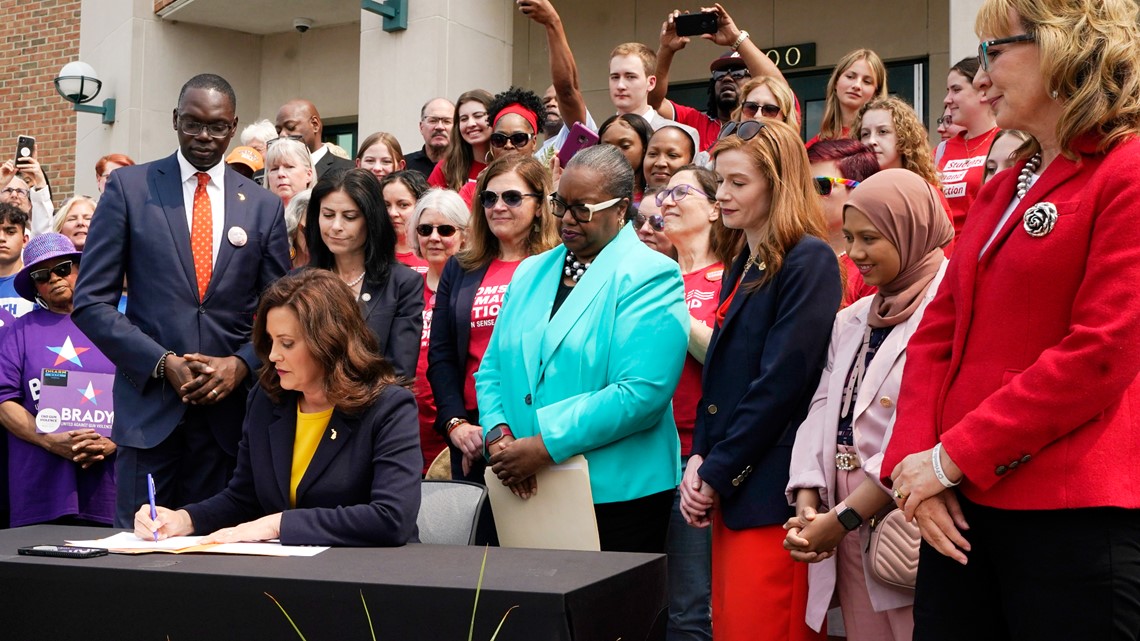 Whitmer signs 'red flag' bills into law | wzzm13.com