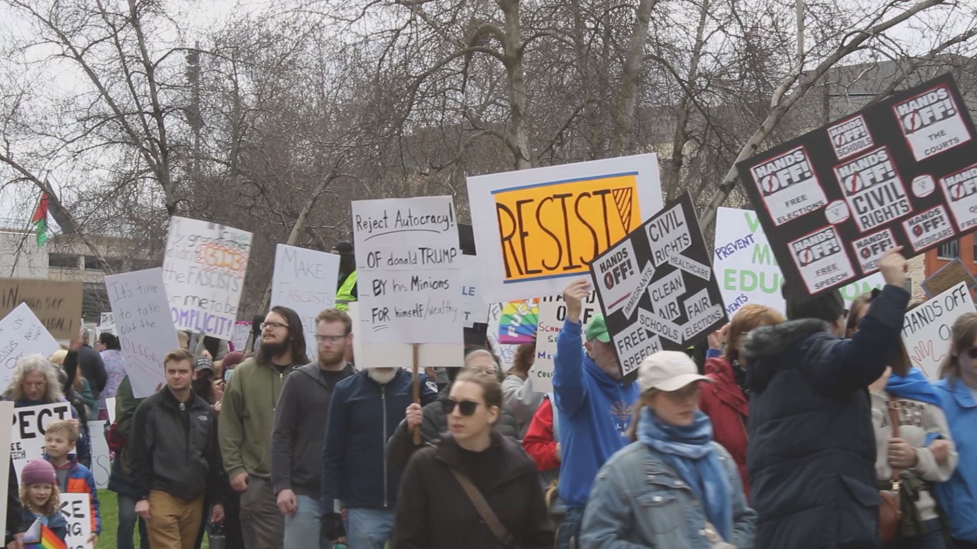 Grand Rapids demonstrators protest Trump and Musk's government cuts ...
