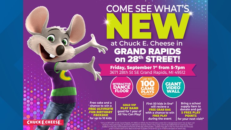 Chuck E. Cheese hosting 'Community Reopening Party' tonight | wzzm13.com
