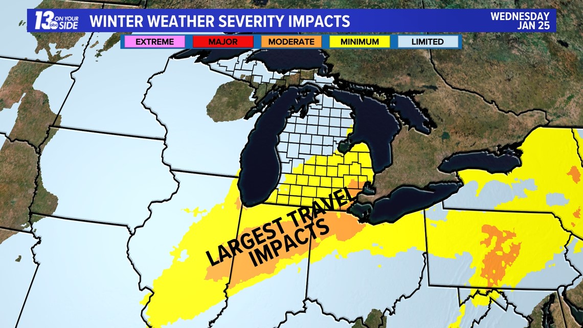Snowy Wednesday; Minor Accumulation & Impacts Expected | wzzm13.com