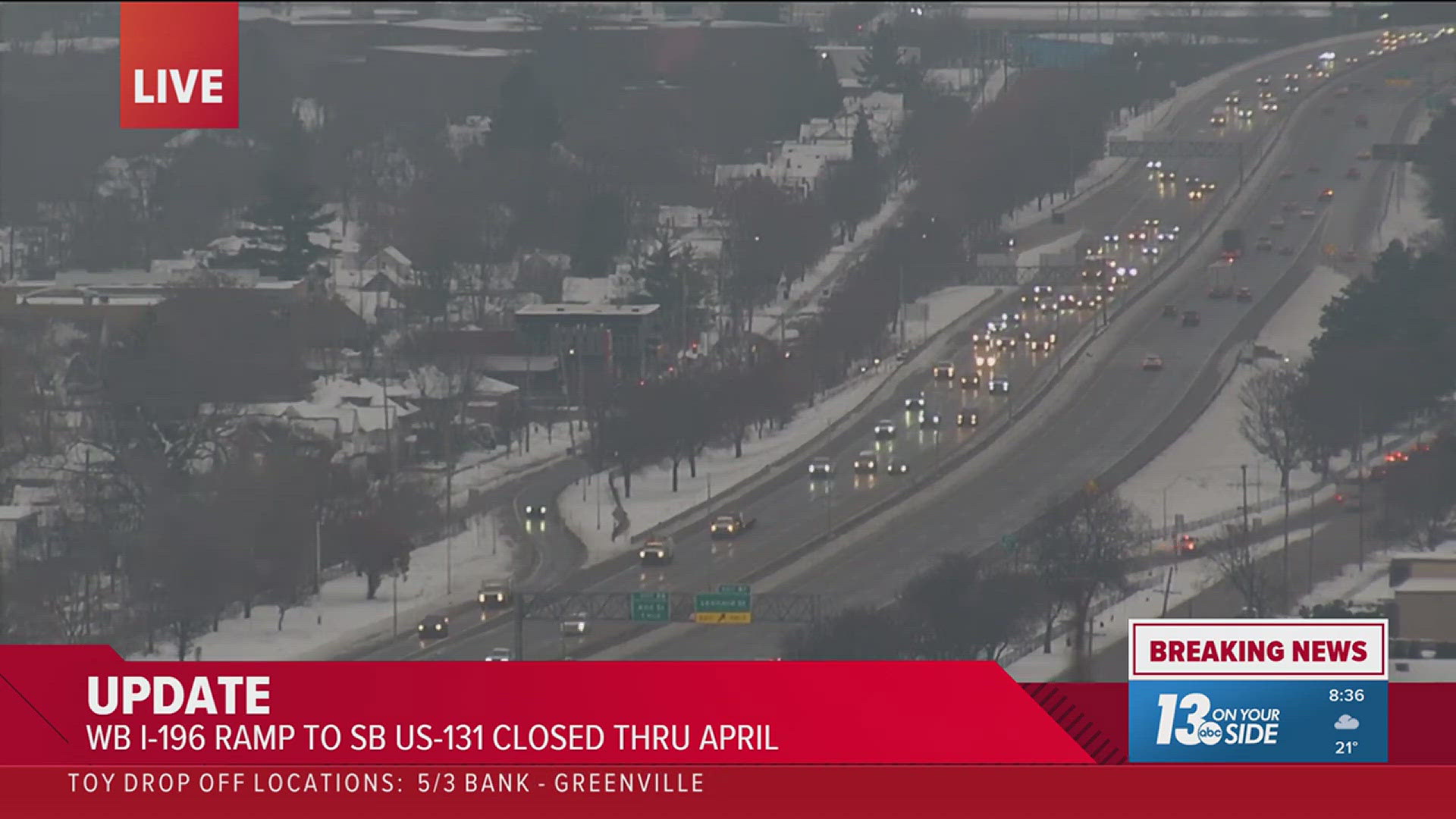 I-196 ramp on US-131 now closed through April after semi crash | wzzm13.com