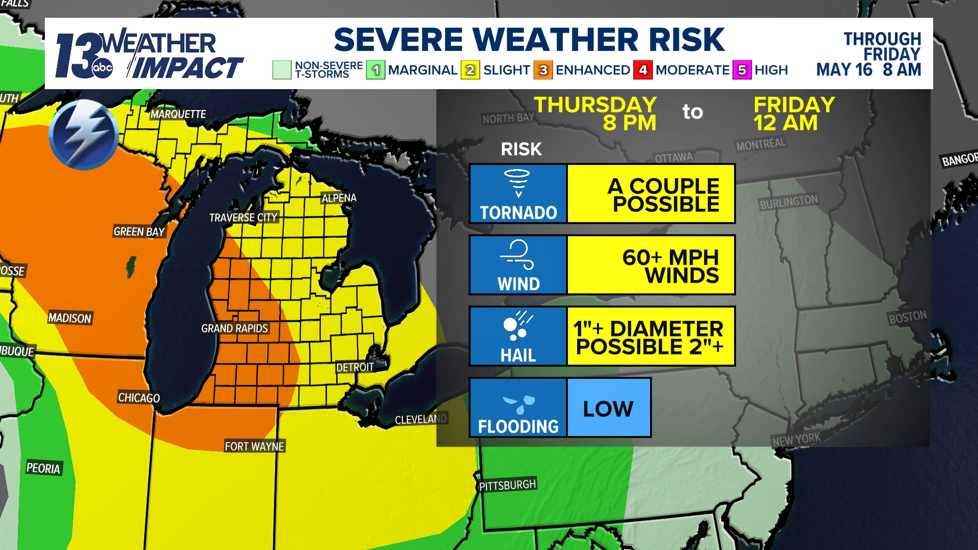 Severe storms possible Thursday evening in West Michigan | wzzm13.com