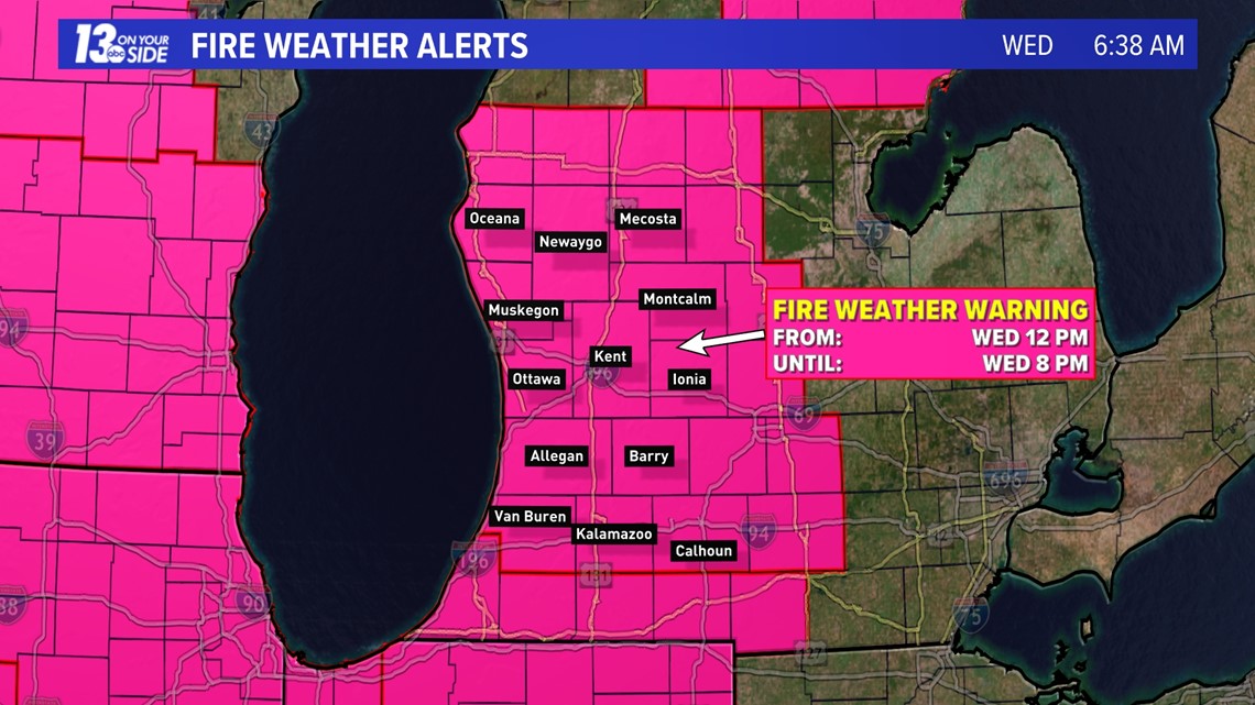 Increased fire risk around West Michigan Wednesday | wzzm13.com