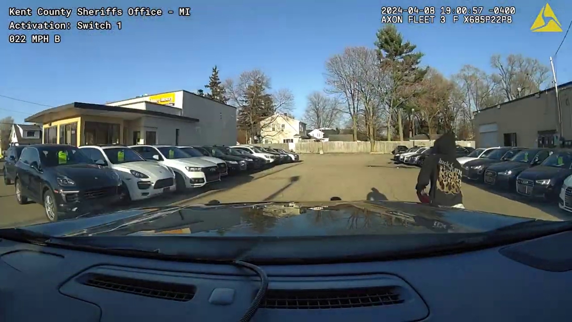 Dashcam from Kent County Sheriff deputy patrol vehicle that hit Riley ...