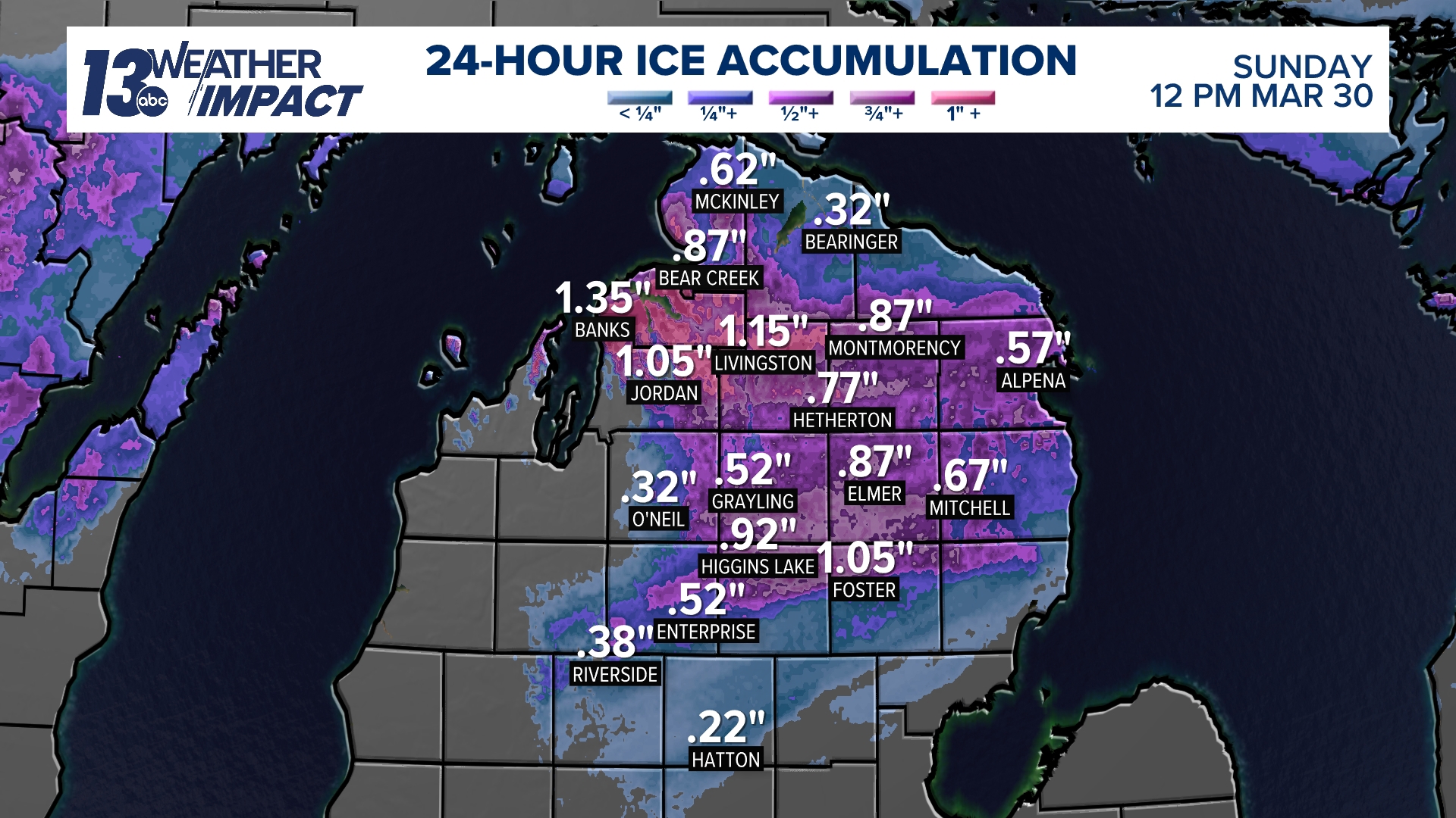 Northern Michigan faces ice storm warning amid freezing rain | wzzm13.com