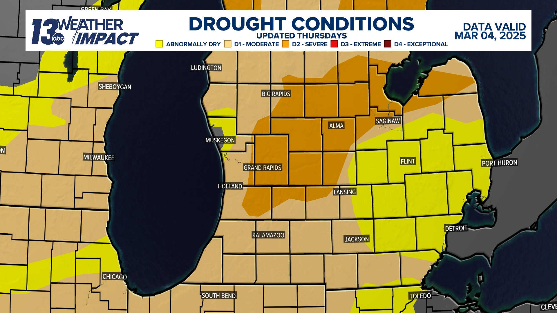 Portions of West Michigan under severe drought as we near spring ...