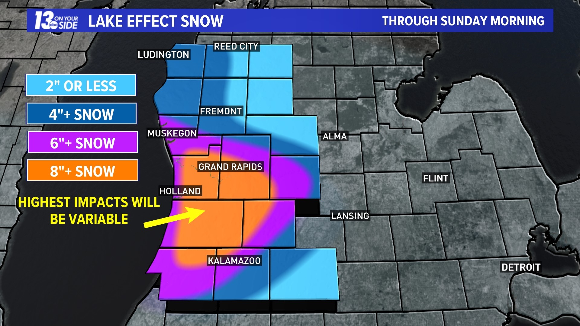 High Impact Lake-Effect Snow Strikes West Michigan! | wzzm13.com