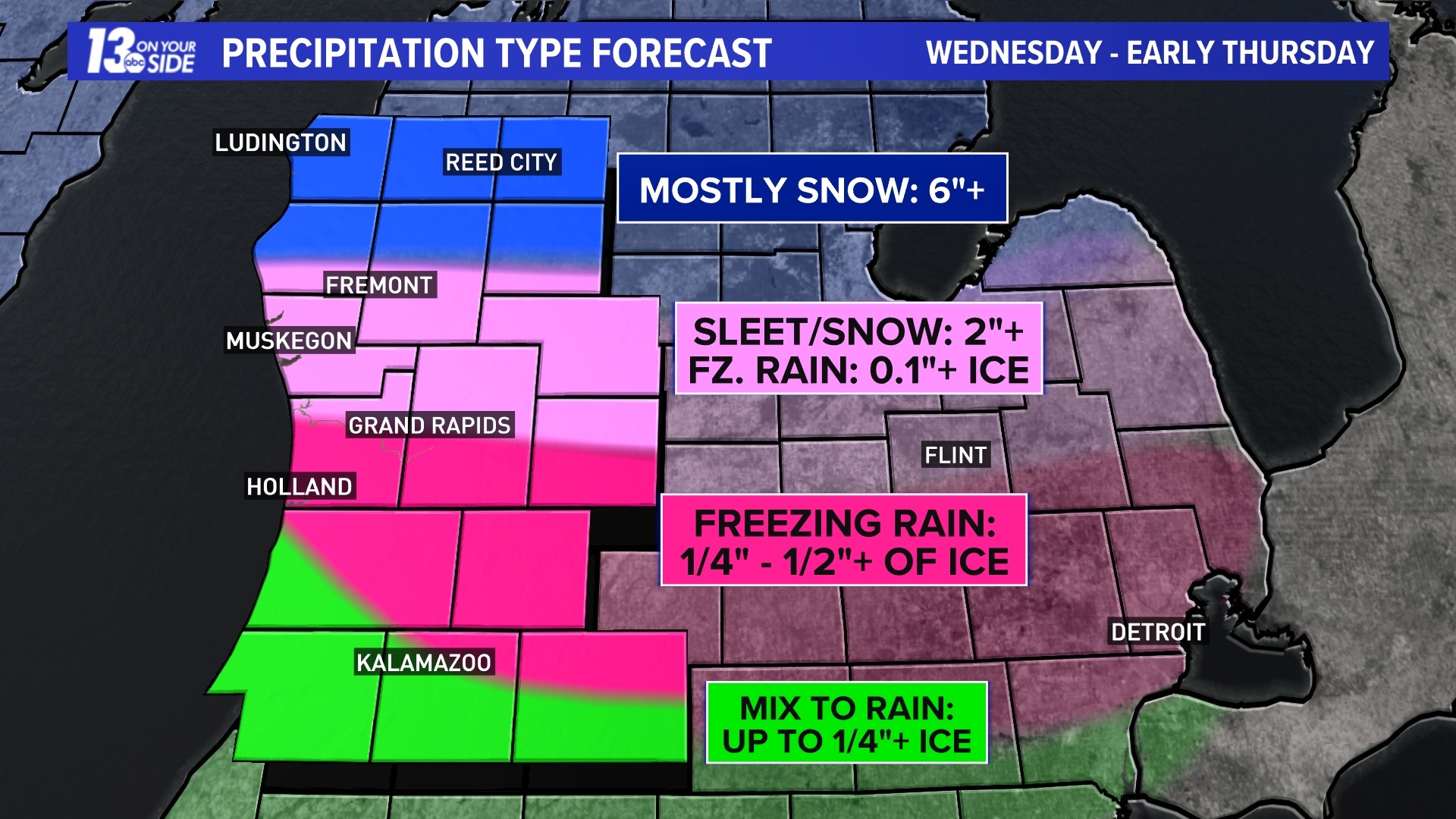 ice storm hits Michigan Wednesday | Latest weather conditions | wzzm13.com