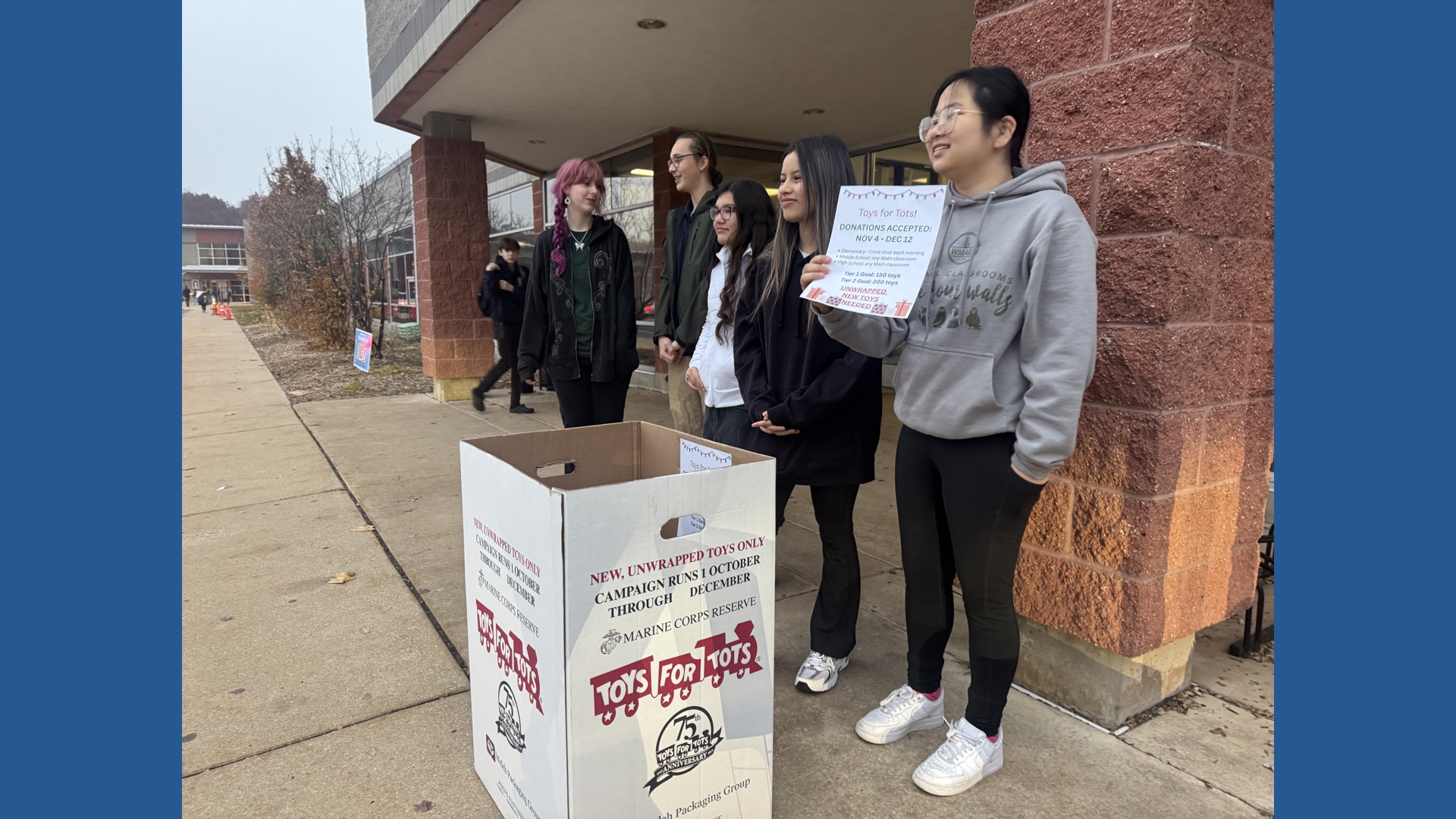 'What we're doing is making a change': Students stand outside school to ...