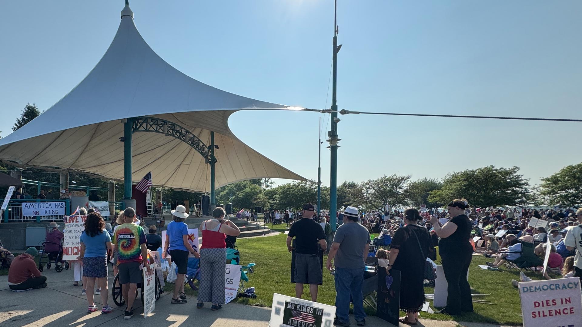Thousands gather in Grand Rapids, along lakeshore for 'No Kings ...