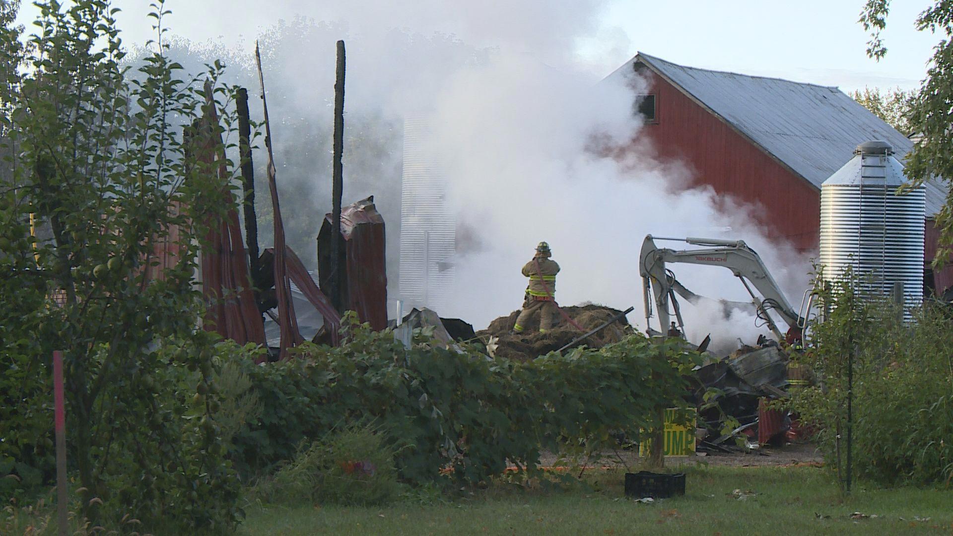 Fire leaves barn total loss in Ada | wzzm13.com