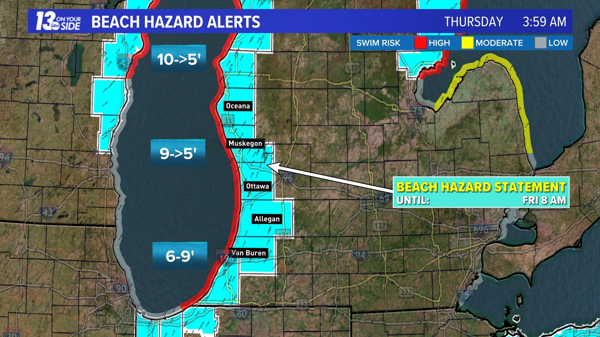 Thunderstorms, dangerous waves coming to West Michigan | wzzm13.com