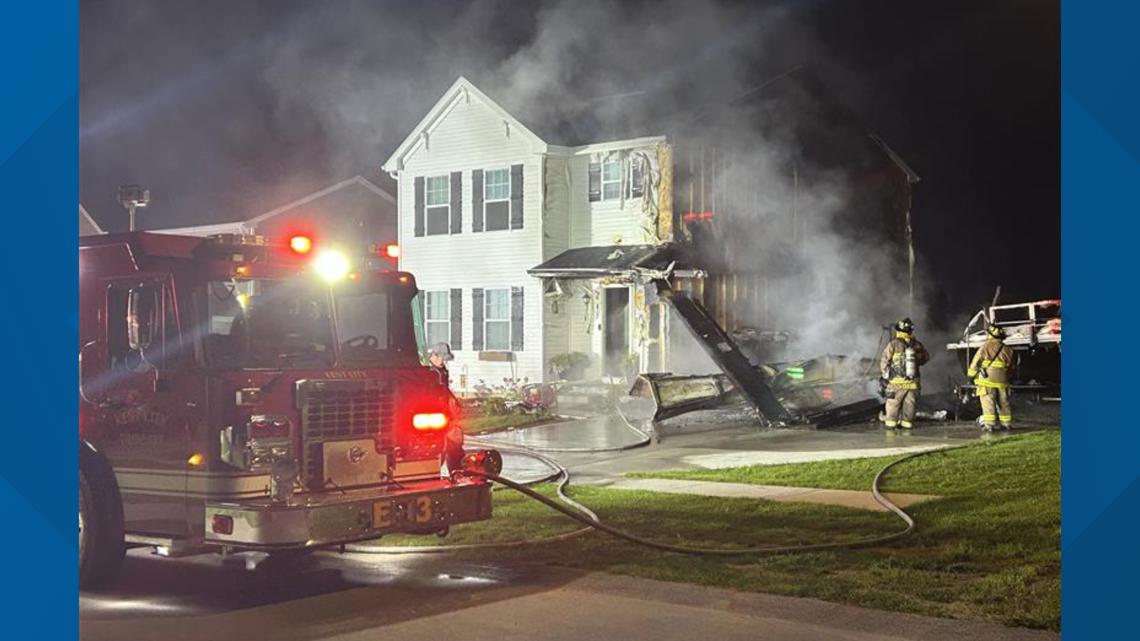 Crews battling a fire at Kent City home | wzzm13.com