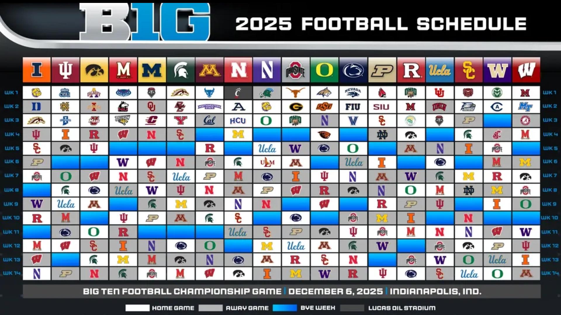 2025 Big Ten football schedule announced | wzzm13.com