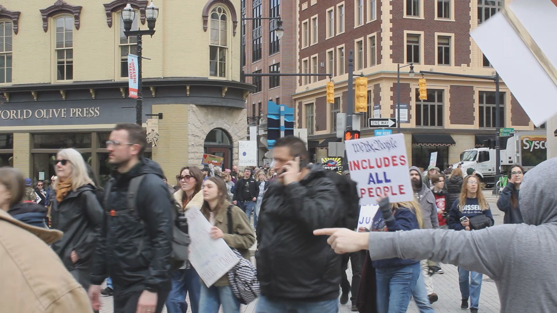 Grand Rapids demonstrators protest Trump and Musk's government cuts ...