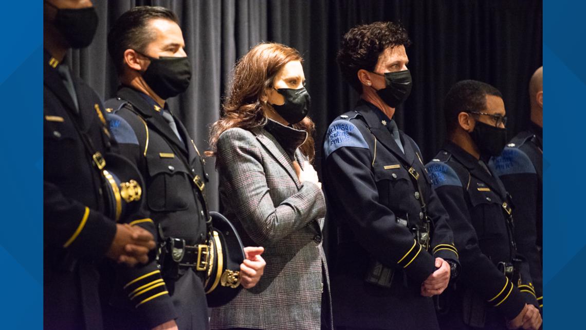 Gov. Whitmer welcomes 50 new Michigan State Police troopers | wzzm13.com