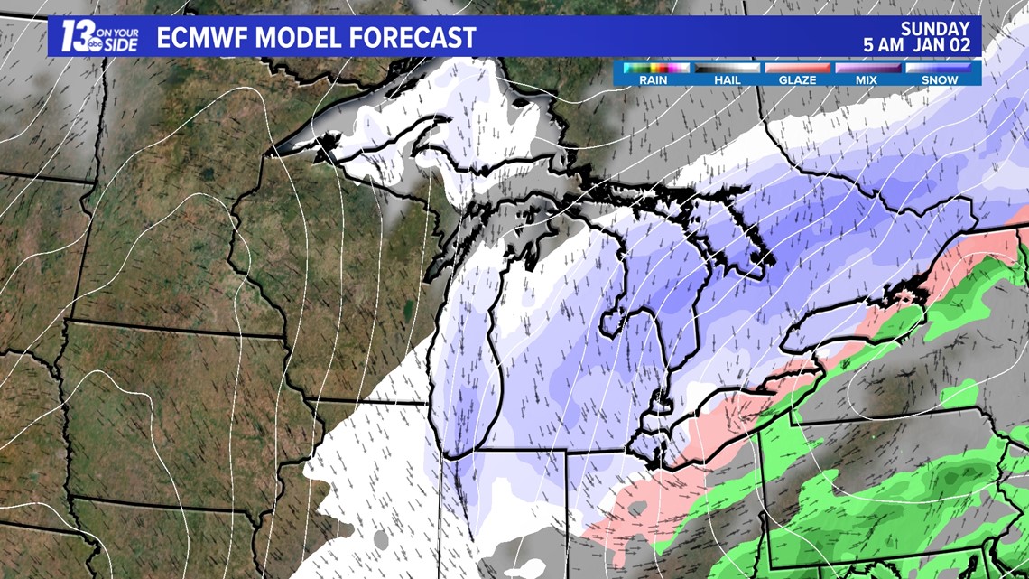 First heavy snowfall expected this weekend | wzzm13.com