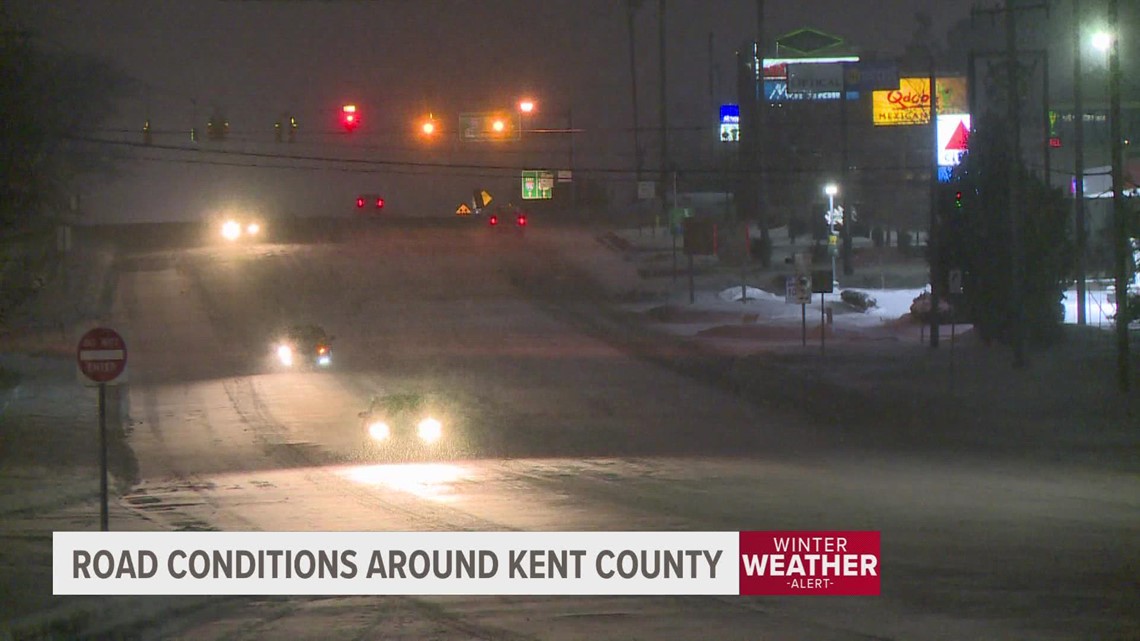 Drivers urged to slow down as crews work to clear roads in Kent Co. | wzzm13.com