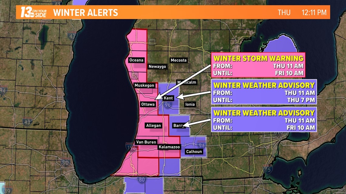 Rounds of lake effect snow continue across West Michigan | wzzm13.com