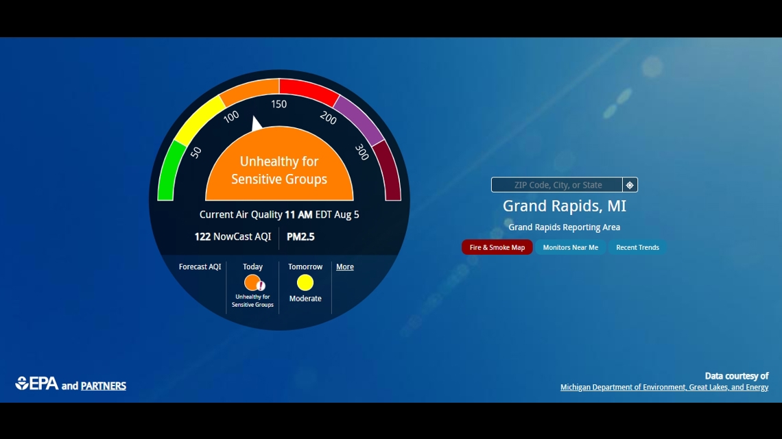 Air quality map | How to look up latest air quality updates | wzzm13.com