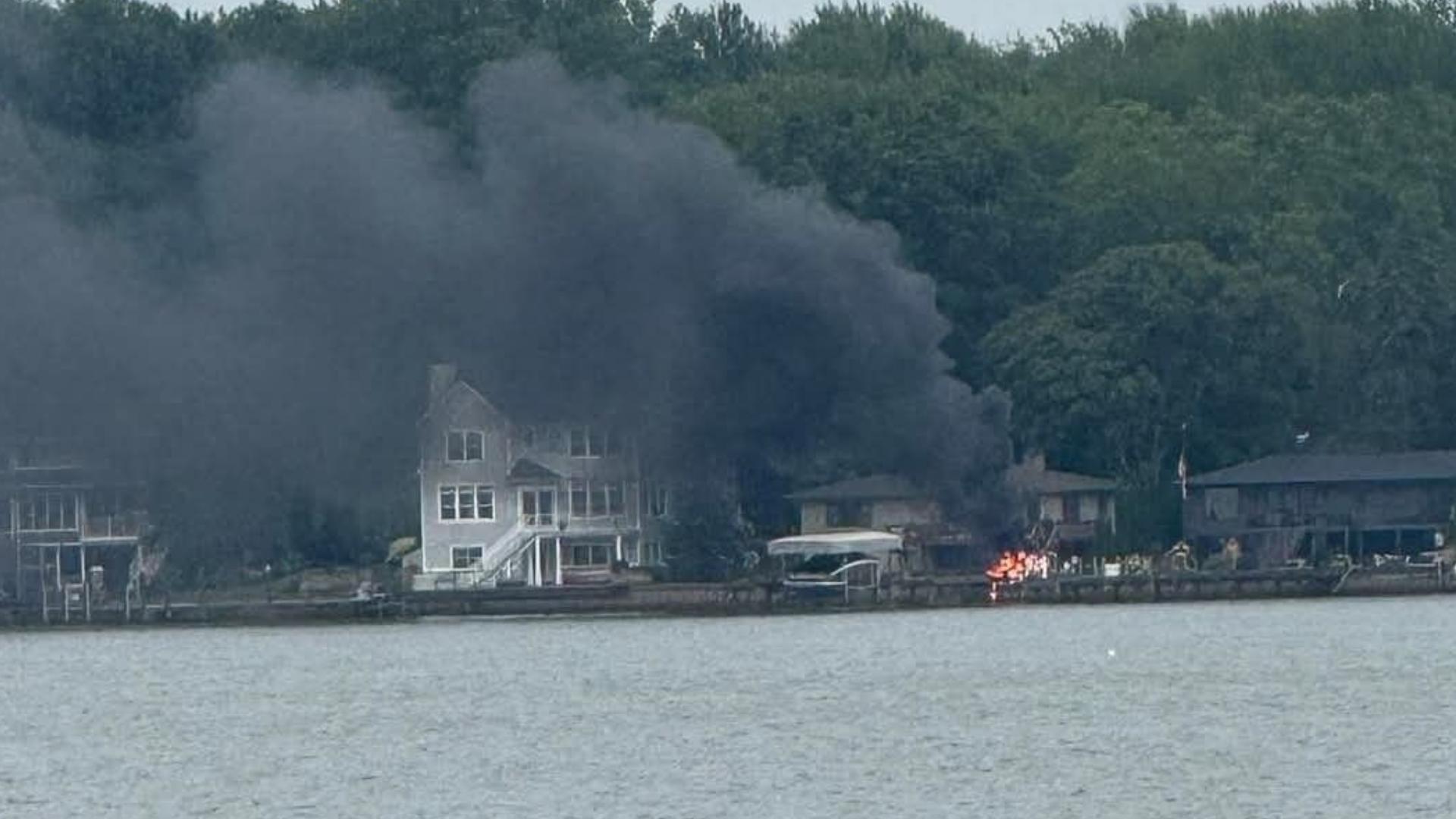 Boat fire on Lake Macatawa extinguished safely | wzzm13.com