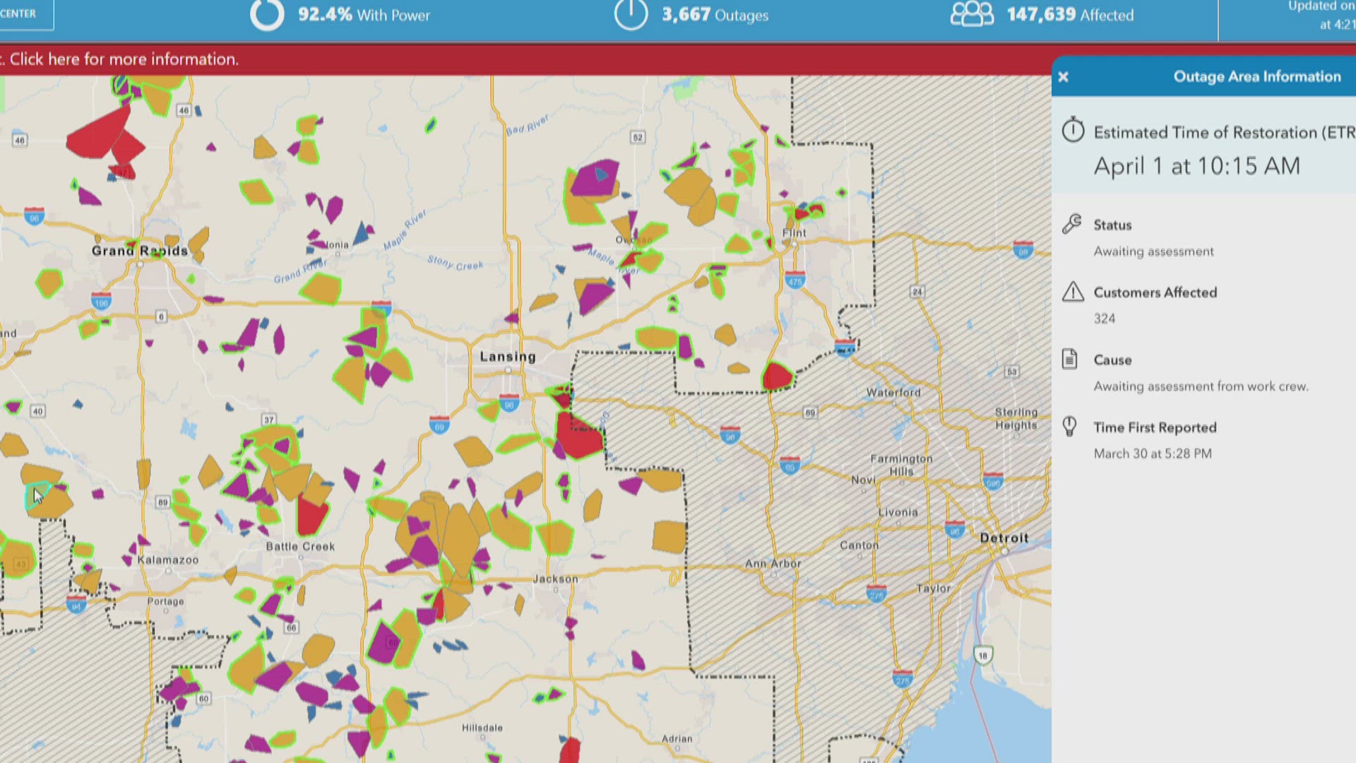 Consumers Energy crews almost done restoring power to customers across ...