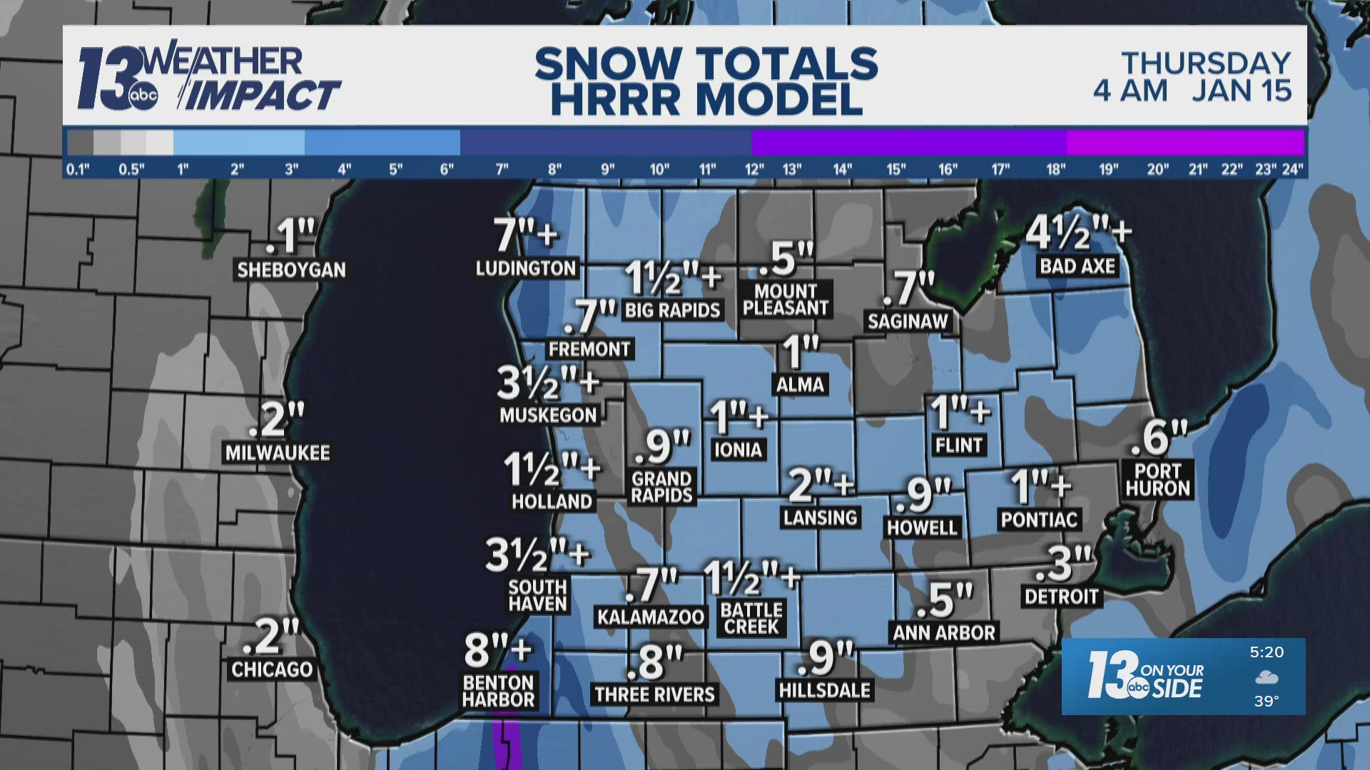 Locally intense lake-effect snow expected Wednesday | wzzm13.com